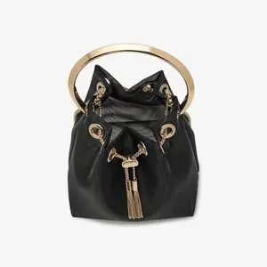 JIMMY CHOO Bon Bon Mesh Bucket Bag - Black