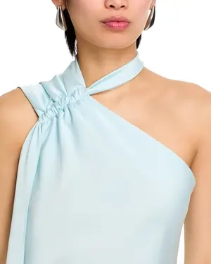 Aqua Long Scarf Bias Cut Gown