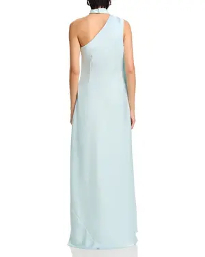 Aqua Long Scarf Bias Cut Gown