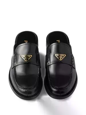Prada Brushed Leather Mules