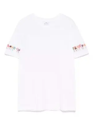 Paul Smith Floral-embroidered T-shirt - White