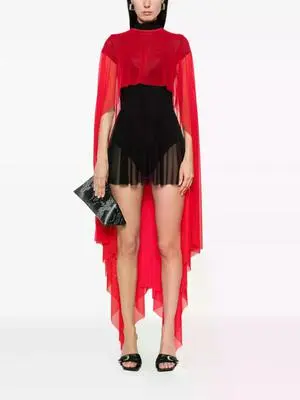ATU BODY COUTURE Semi-sheer Cape - Red