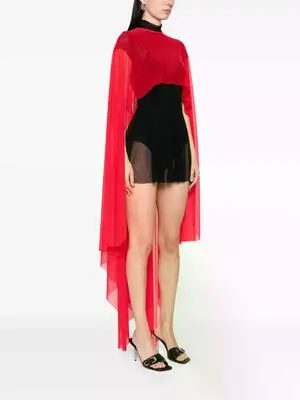 ATU BODY COUTURE Semi-sheer Cape - Red