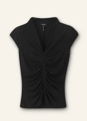 ME+EM Pleat Front V-neck Top