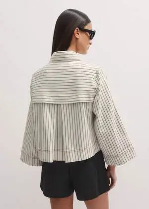 ME+EM Italian Denim Pinstripe Swing Jacket