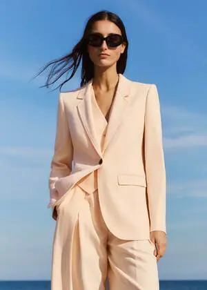 ME+EM Lightweight Tailored Blazer - Peach Sorbet