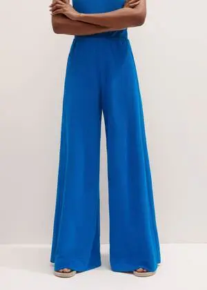 ME+EM Towelling Palazzo Pant - Lapis Blue