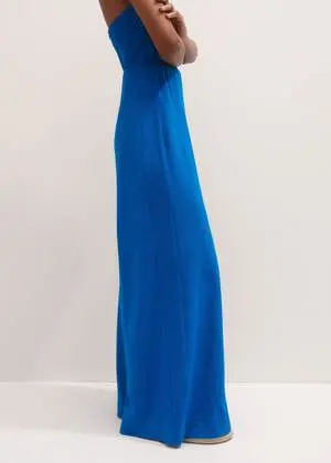 ME+EM Towelling Palazzo Pant - Lapis Blue