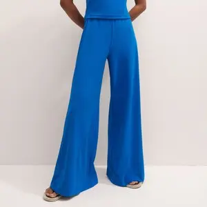 ME+EM Towelling Palazzo Pant - Lapis Blue