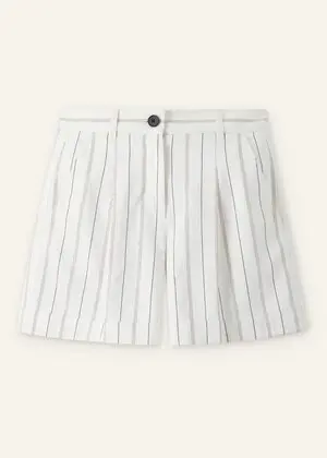ME+EM Striped Organic Cotton Twill Shorts