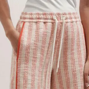 ME+EM Textured Stripe Wide-leg Crop Trousers