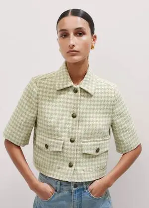 ME+EM Dogtooth Short Sleeve Jacket