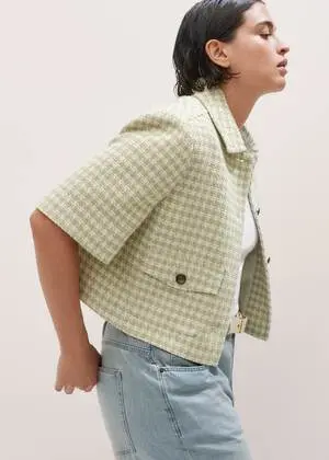 ME+EM Dogtooth Short Sleeve Jacket