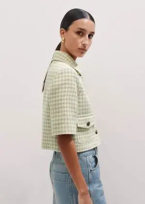 ME+EM Dogtooth Short Sleeve Jacket