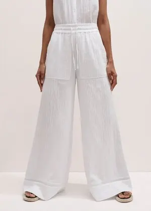 ME+EM Cheesecloth Lace Trim Insert Trousers