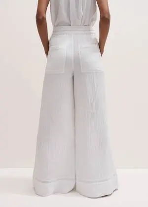 ME+EM Cheesecloth Lace Trim Insert Trousers