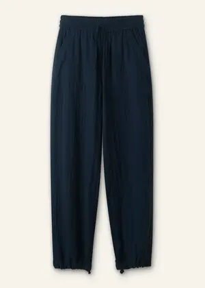 ME+EM Cheesecloth Drawstring Trouser - Navy