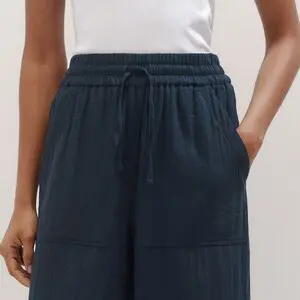 ME+EM Cheesecloth Drawstring Trouser - Navy