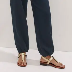 ME+EM Cheesecloth Drawstring Trouser - Navy