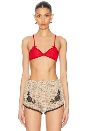 Valentino Garavani Solid Bra In Red