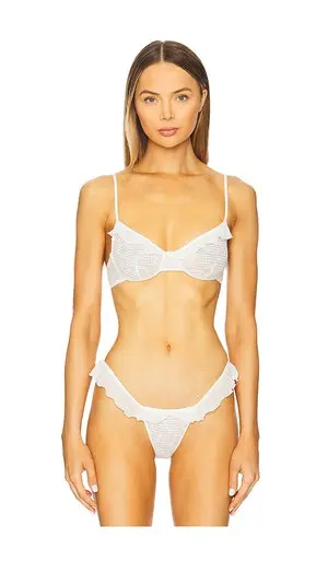 Only Hearts Ruffle Underwire Bra In Ivory - Off White
