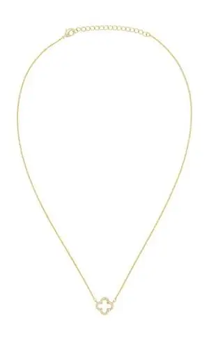 BY ADINA EDEN By Adina Eden Pave Clover Necklace