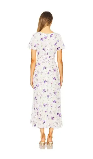 Cinq À Sept Tossed Midi Dress - Ivory Multi