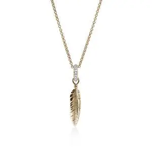 John Hardy Feather Talisman Diamond Necklace - Gold