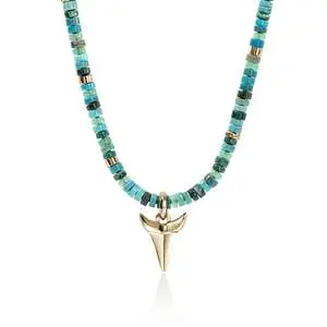 John Hardy Sharktooth Heishi Necklace Hardstones, Diamonds