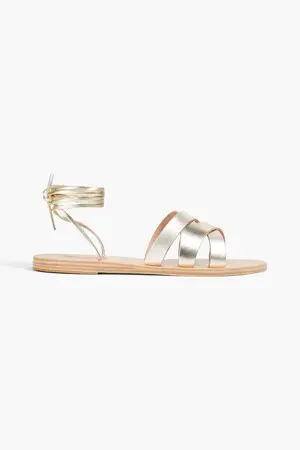 ANCIENT GREEK SANDALS Pisidia Metallic Leather Sandals - Platinum