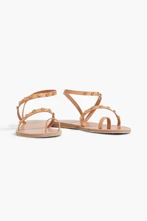 ANCIENT GREEK SANDALS Apli Eleftheria Embellished Leather Sandals