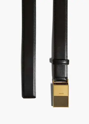 Khaite Elio Belt In Leather With Antique Gold