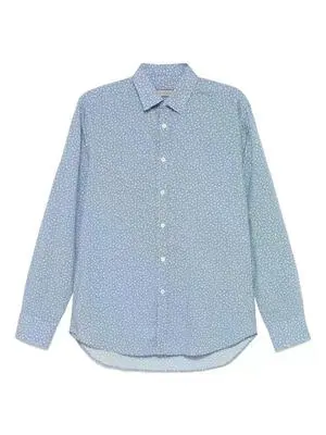 Canali Floral-print Shirt - Blue