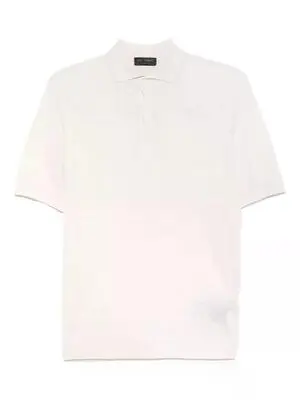 DELL'OGLIO Fine-knit Polo Shirt - Neutrals