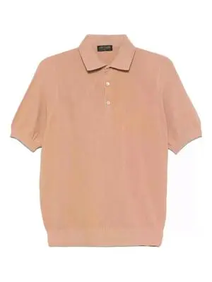 DELL'OGLIO Knitted Polo Shirt - Neutrals
