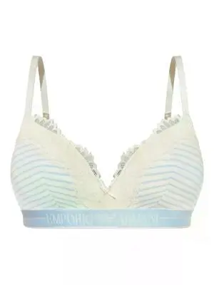 Emporio Armani Lace-trim Bra - White