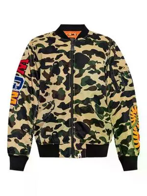 A BATHING APE Camouflage-pattern Bomber Jacket