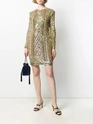Max Mara Sequin Embroidered Fitted Dress