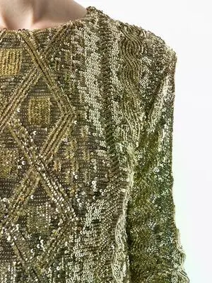Max Mara Sequin Embroidered Fitted Dress