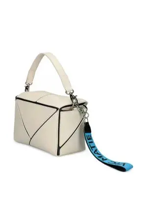 VIC MATIE Geometric-paneled Shoulder Bag - Neutrals