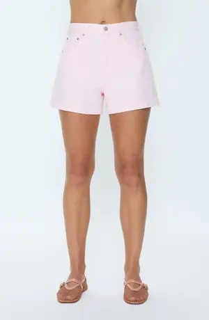 PISTOLA Saige High-waisted Denim Shorts - Blush