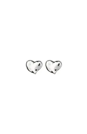 UNODE50 Heartbeat Stud Earrings - Silver