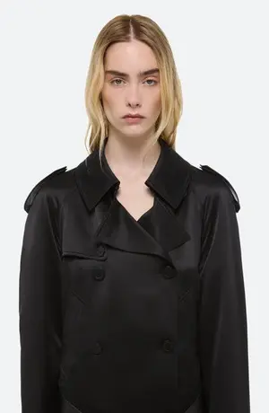 Helmut Lang Scarf Detail Silk Trench Coat