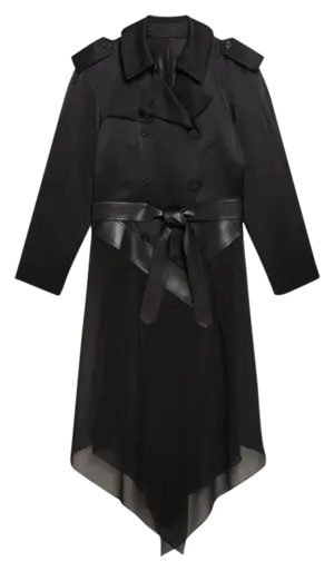 Helmut Lang Scarf Detail Silk Trench Coat