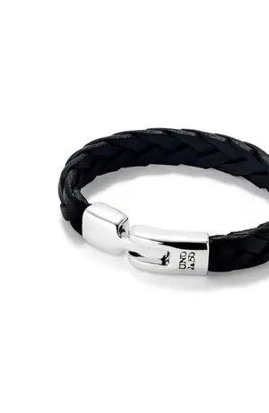 UNODE50 Braided Leather Clasp Bracelet - Black