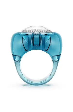 SWAROVSKI Dulcis Crystal Heart Cocktail Ring - Blue