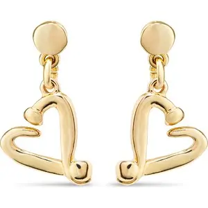 UNODE50 Hammered Heart Hoop Earrings - Gold