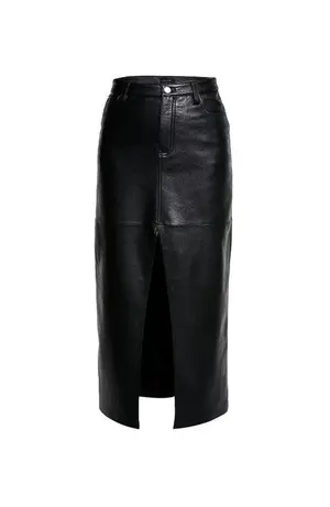 AS By DF Imogen Recycled Leather Maxi Skirt - Black