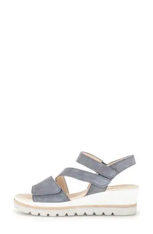 Gabor Asymmetric Strappy Wedge Sandal - Nautic