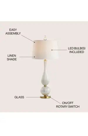 JONATHAN Y Gillian 33.7" Glass Led Table Lamp